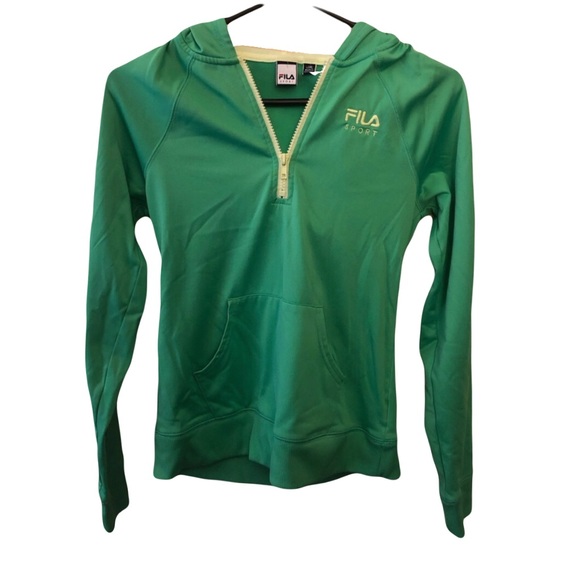 Fila | Sweaters | Fila Womens Green Hoodie Sweater Size L | Poshmark